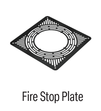 Solinox 130 Twin Wall Black VENTILATED FIRESTOP PLATE — Spratt Fireplaces