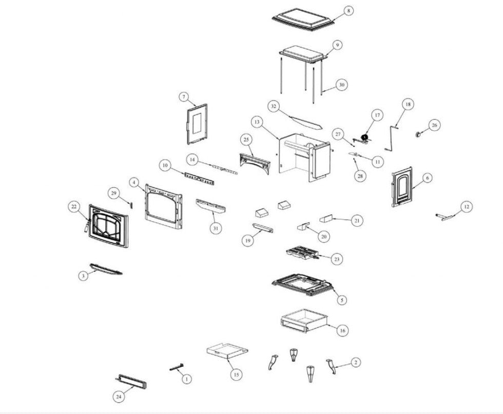 Stanley Ashling Side Brick No.1 (Part No. 20) — Spratt Fireplaces
