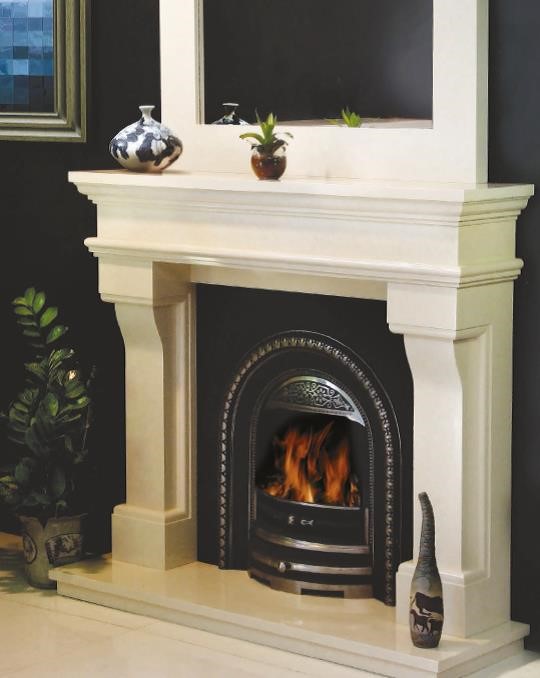 Lyon Marble Fireplace 60" (1525mm) Ivory Pearl Marble — Spratt Fireplaces