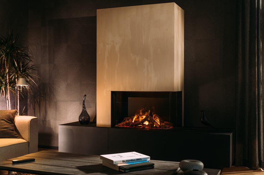 Faber e-MatriX Mood 800/500-IIR top/bottom Light,Black Steel / 5cm Fra — Spratt Fireplaces