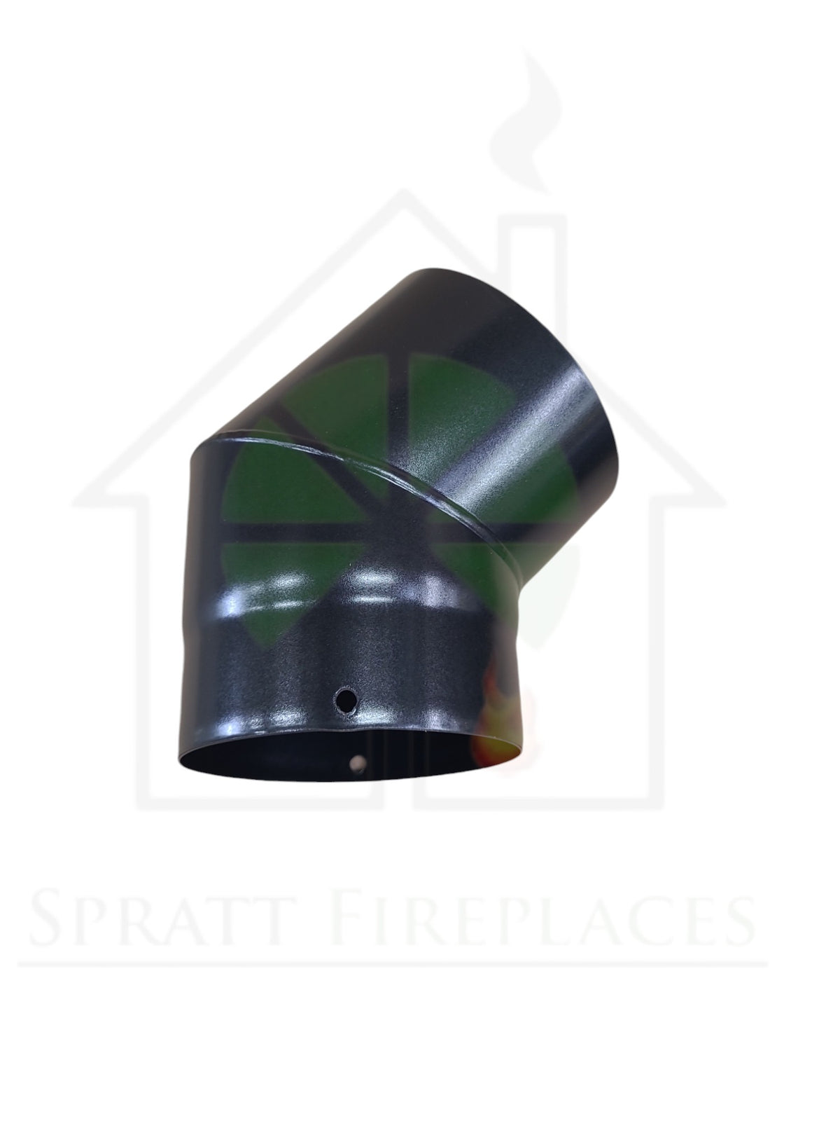 Save 6" 45 Degree Matt Black Vitreous Enamel Flue Pipe — Spratt Fireplaces